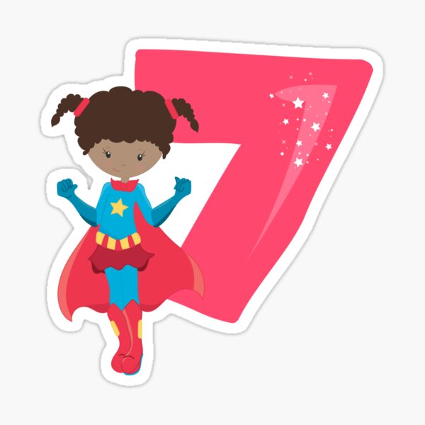 "Birthday numbers motif - seventh 7th birthday" Sticker for Sale by ...