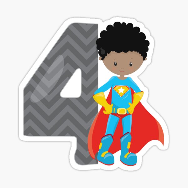 "Birthday numbers motif - fourth 4th birthday" Sticker for Sale by ...