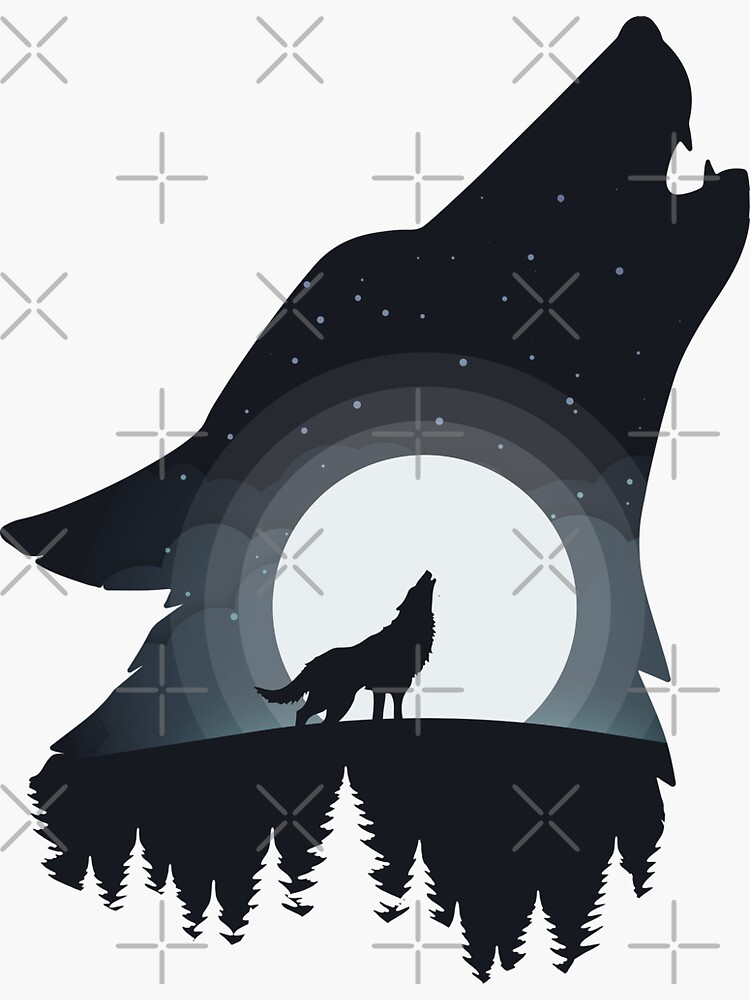 "Howling Wolf" Sticker for Sale by Eavel | Redbubble