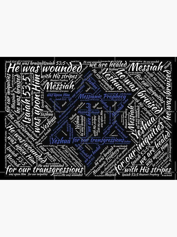 "Isaiah 53-5 Messianic Prophecy Word Cloud Art" Poster for Sale by ...