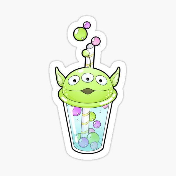 "Colorful Boba - Little Green Men Cup LGM" Sticker for Sale by ...