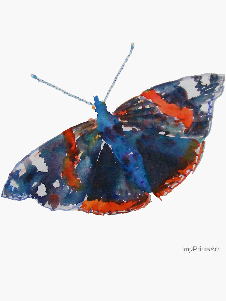 "Red Admiral, transparent background." Sticker for Sale by ImpPrintsArt ...
