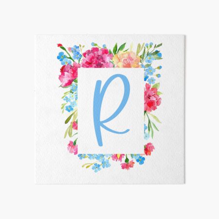 "Bright Spring Florals Wreath Letter R" Art Board Print for Sale by ...
