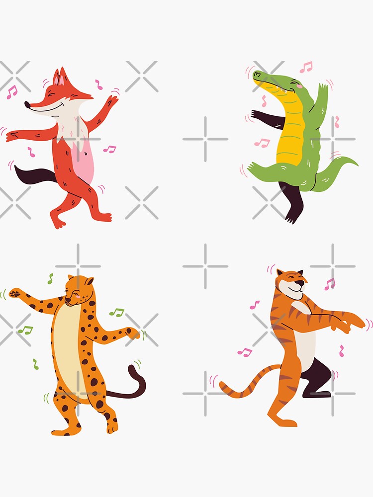 "Funny dancing animals sticker pack" Sticker for Sale by FurioInc ...