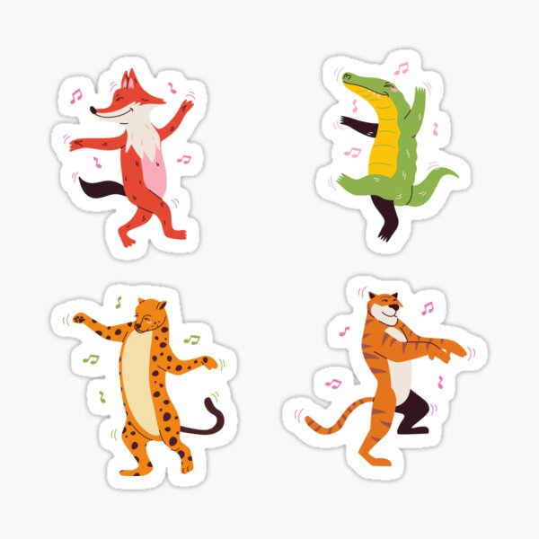 "Funny dancing animals sticker pack" Sticker for Sale by FurioInc ...