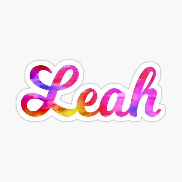 "Leah girls name pretty multi-color design" Sticker by ComicKitsch ...