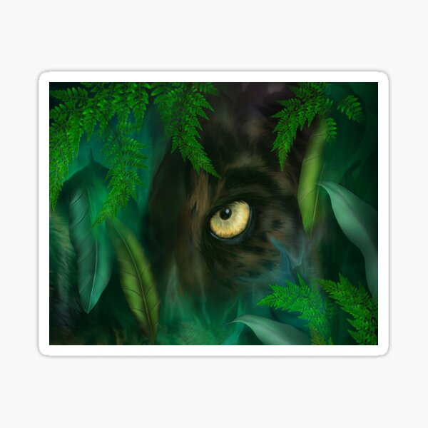 "Jungle Eyes Panther" Sticker by carolcavalaris | Redbubble