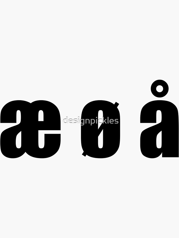 "æ ø å" Sticker for Sale by designpickles | Redbubble