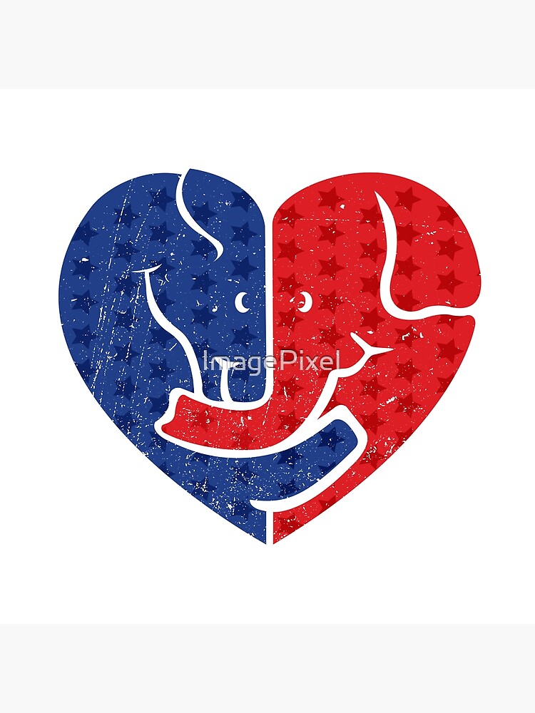 "Democratic Republican Love Heart" Poster for Sale by ImagePixel ...