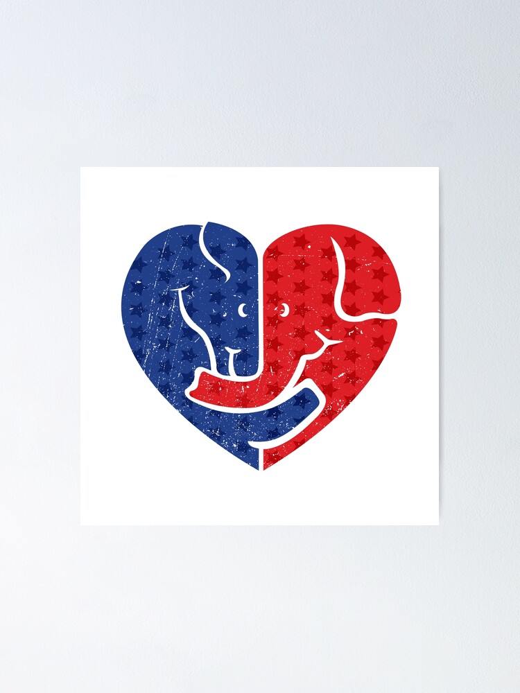 "Democratic Republican Love Heart" Poster for Sale by ImagePixel ...