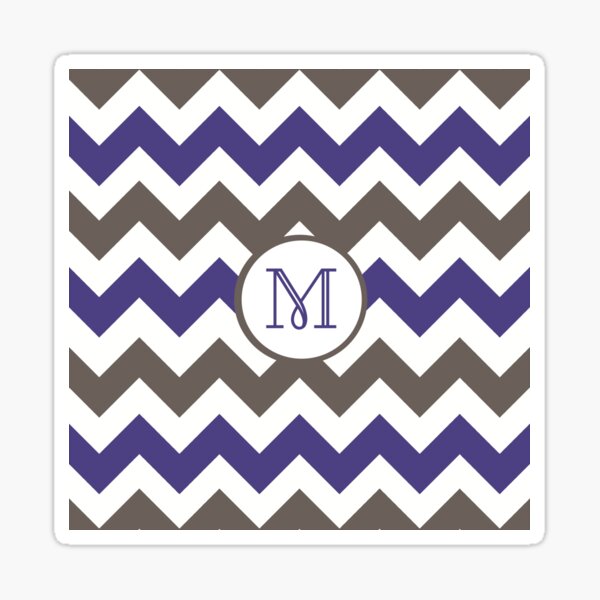 "Purple Chevron M" Sticker by MonogramMonkey | Redbubble