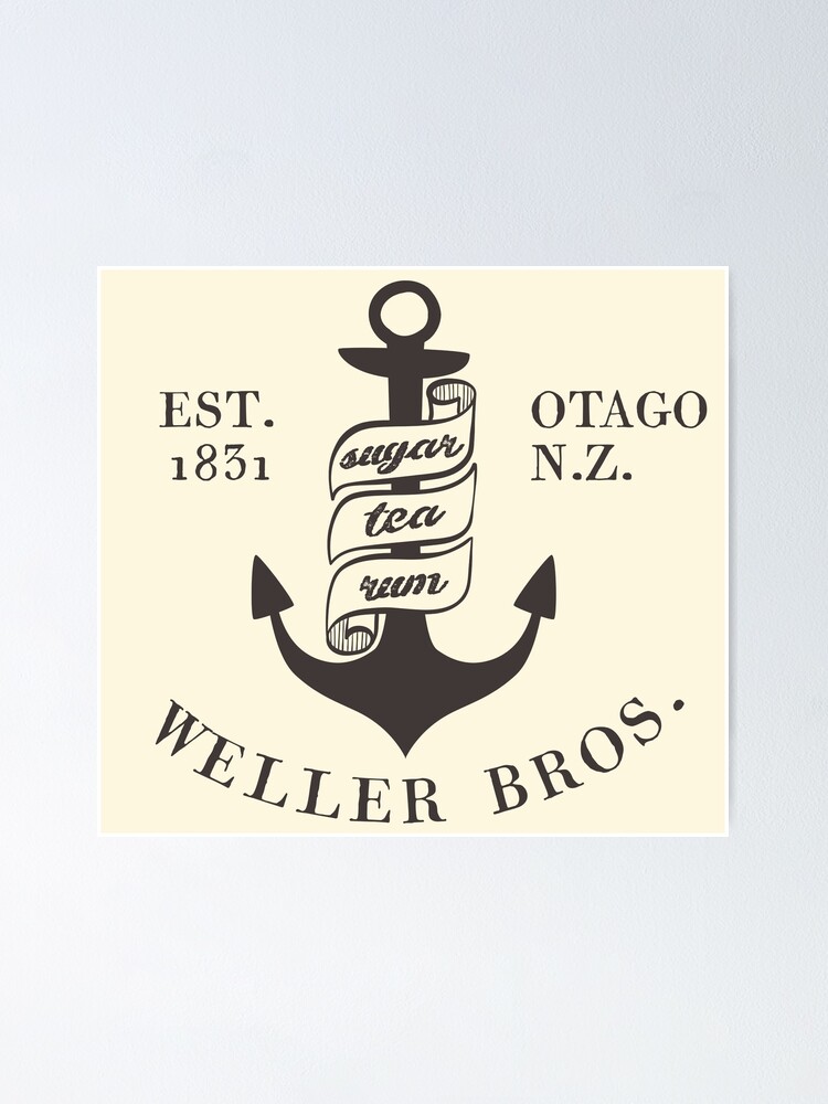 "Weller Bros: Wellerman sea shanty logo (dark text)" Poster by Ofeefee ...