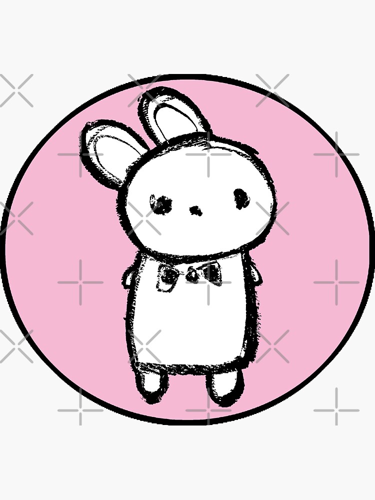 "Cute pink bunny illustration" Sticker for Sale by LillaBlueDesign ...