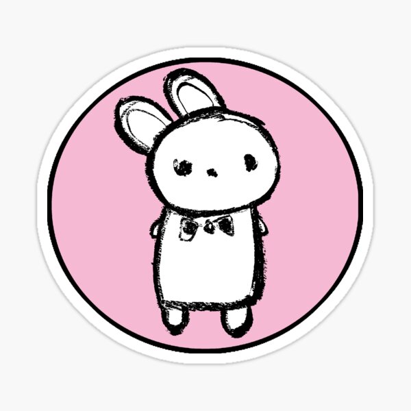 "Cute pink bunny illustration" Sticker for Sale by LillaBlueDesign ...