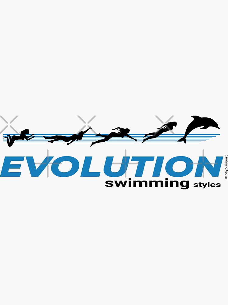 "Evolution Swimming styles woman" Sticker by BEYOURSPORT | Redbubble