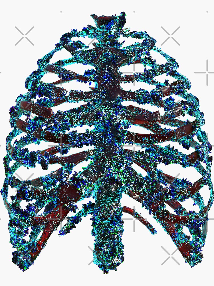 "Psychedelic Crystal encrusted Rib Cage" Sticker for Sale by CornKob ...