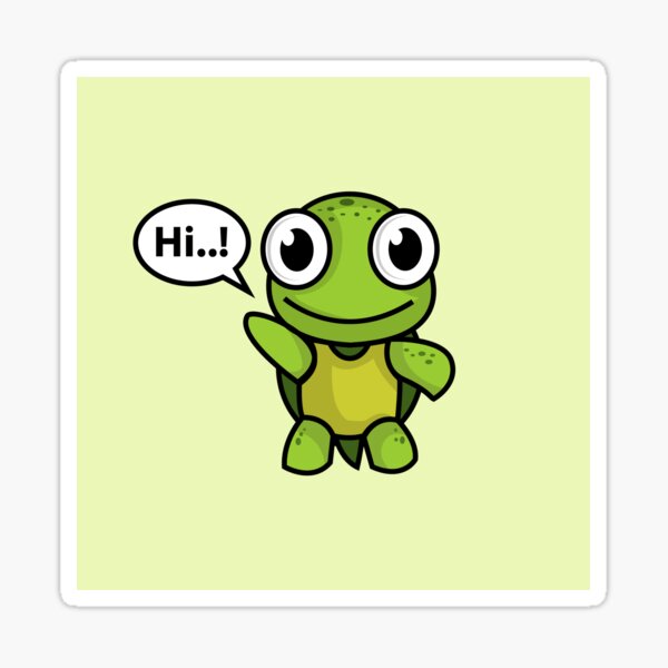 " cute turtle say hi..!" Sticker by Alfifawa | Redbubble