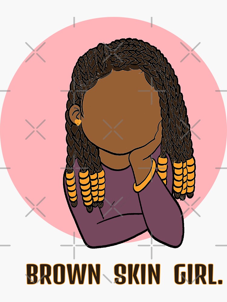 "BROWN SKIN GIRL" Sticker for Sale by BrandiNicoleinc | Redbubble