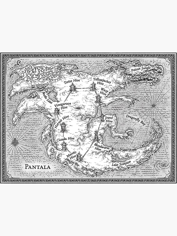 "Map of Pantala" Sticker for Sale by Mivox | Redbubble