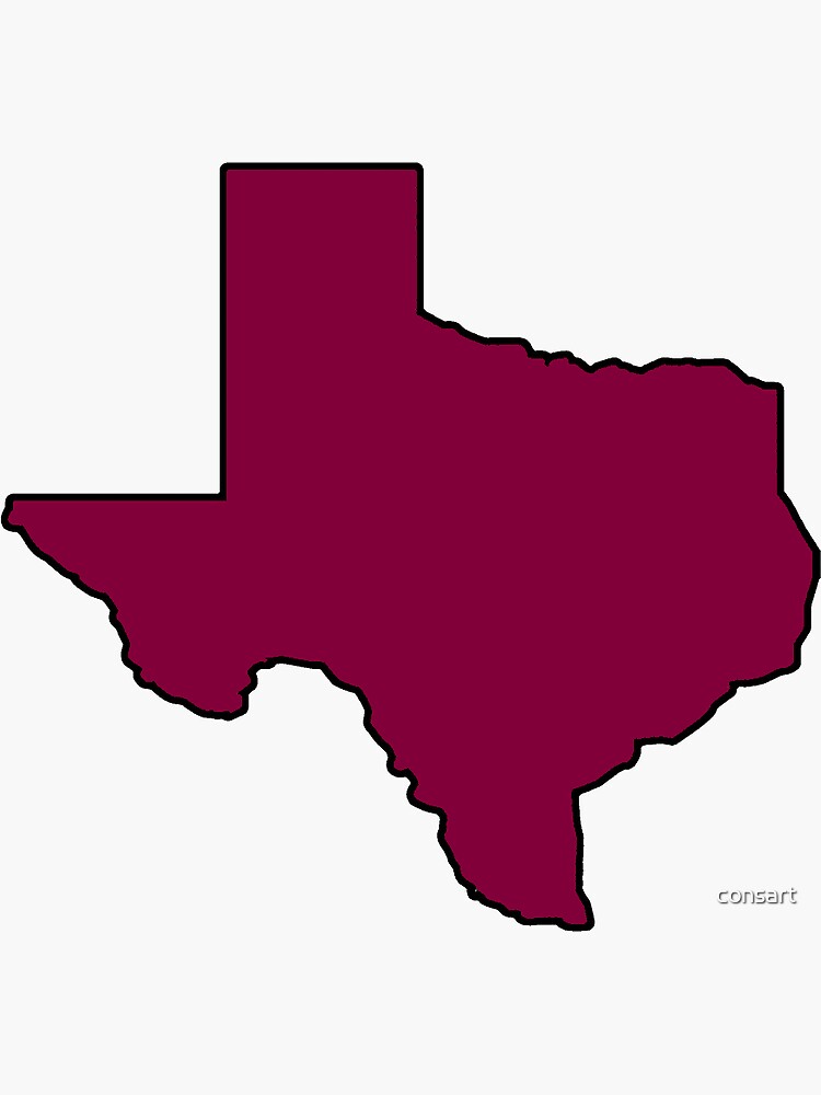 "Maroon Texas" Sticker for Sale by consart | Redbubble