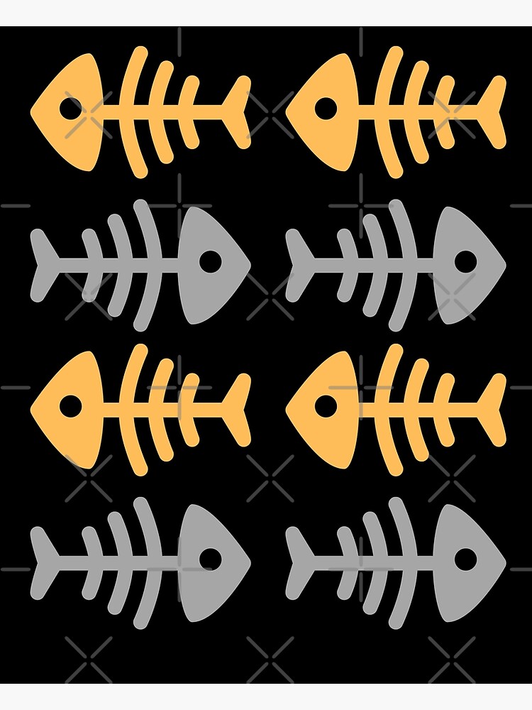 "#74- Fish skeletons - Simple and original design - Kook Art" Poster ...