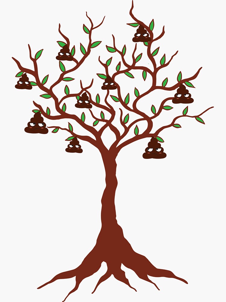 "Funy Poop Tree Multiplication" Sticker by BigMostalgiia | Redbubble