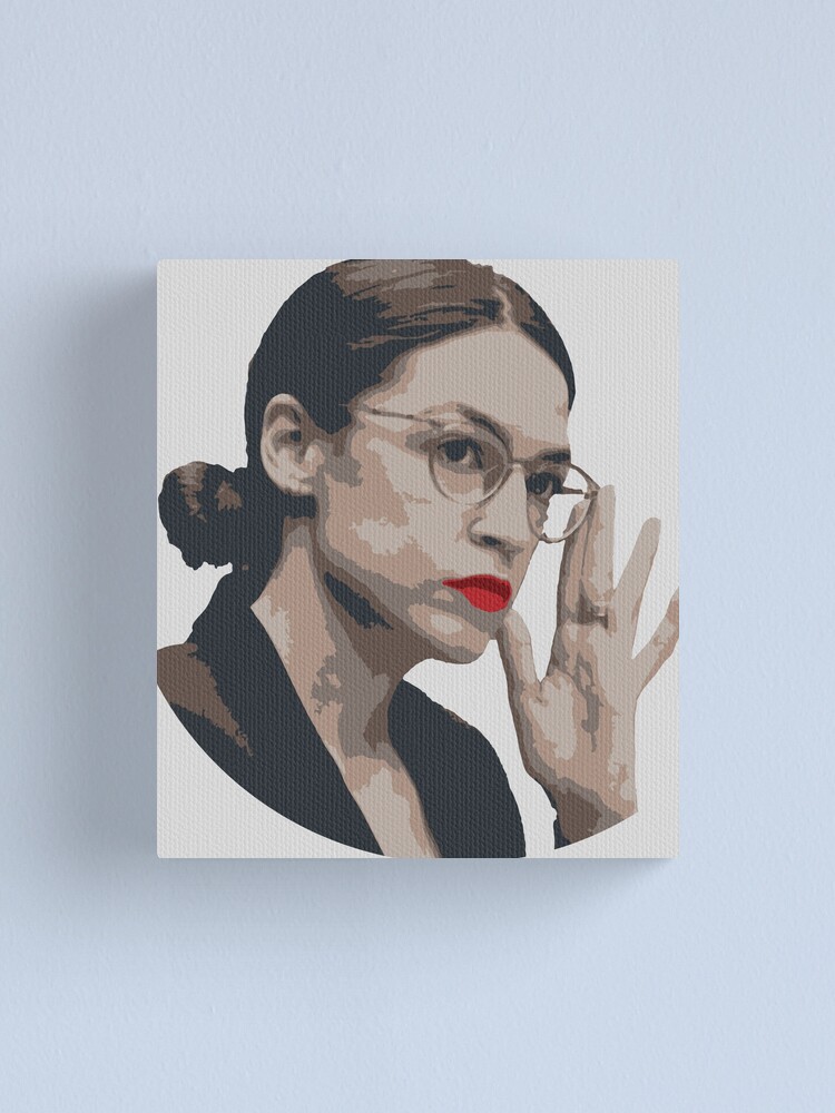 "AOC Alexandria Ocasio-Cortez (Red Lip Colorway)" Canvas Print for Sale ...
