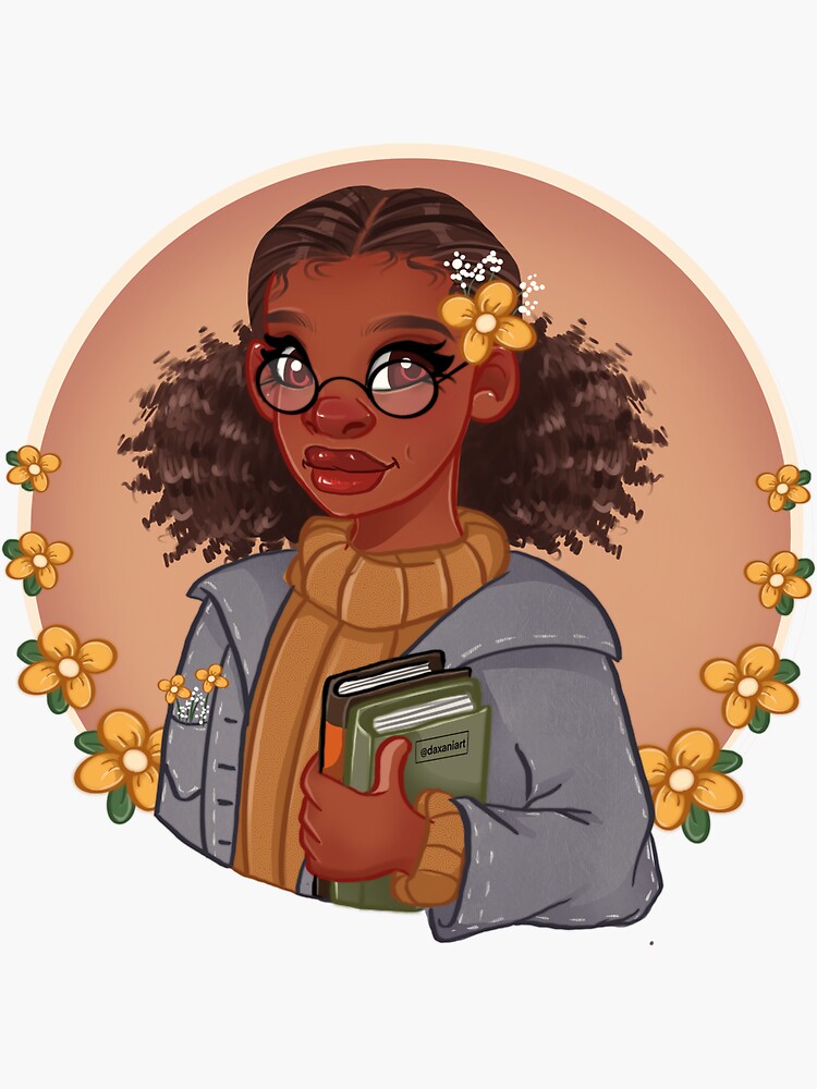 "(Redraw) Brown Aesthetic Girl" Sticker for Sale by Daxani | Redbubble
