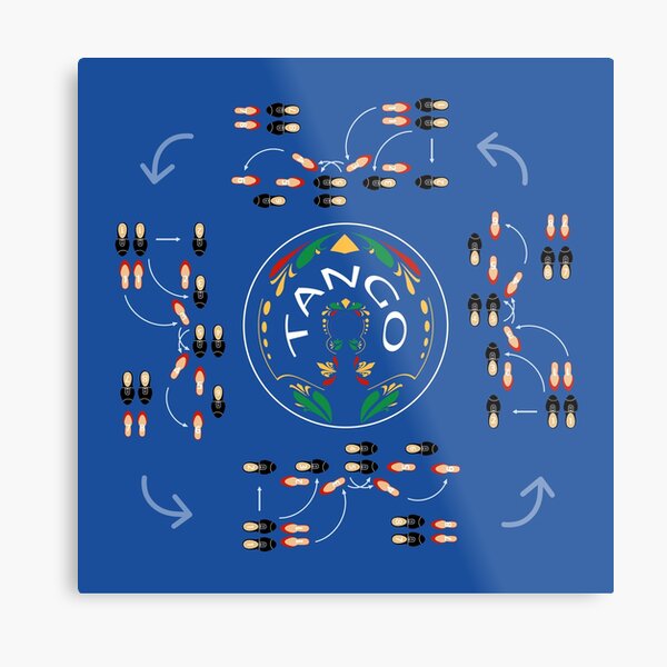 Metallbild for Sale mit "Argentinische Tango Linie von Tanzschuhen und ...