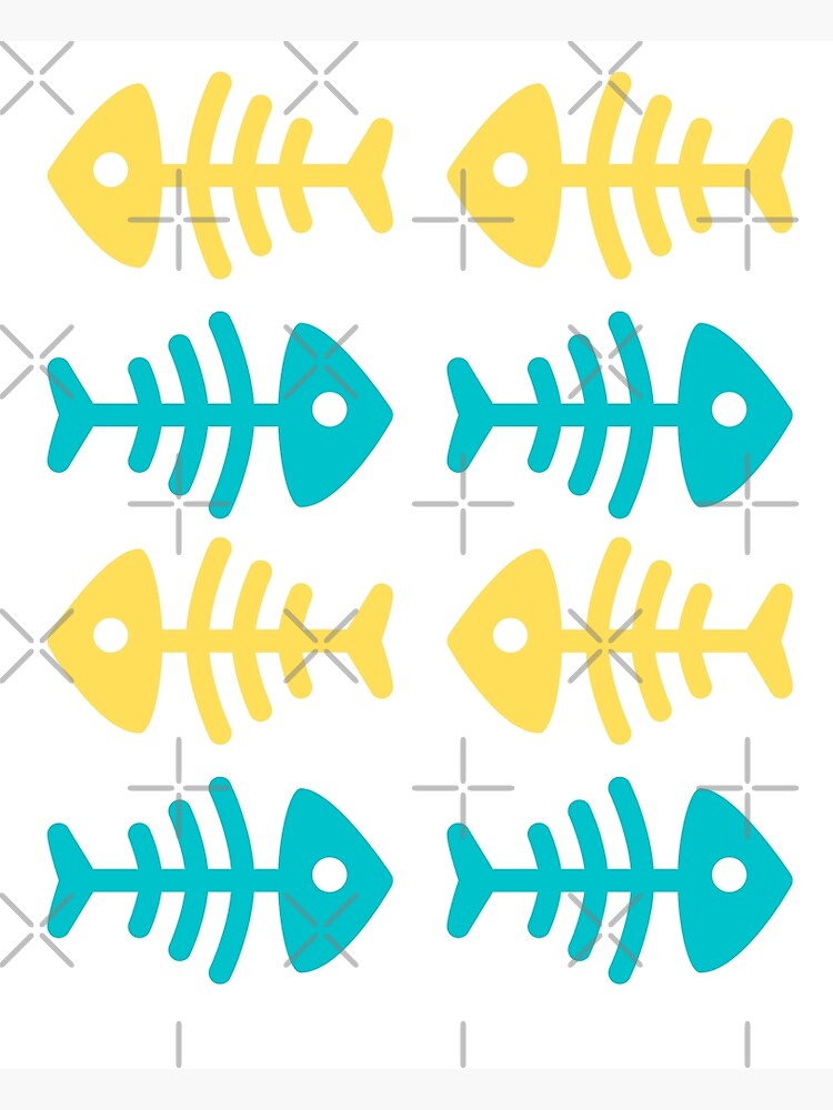 "Fish skeletons - Simple and original design - Kook Art" Poster by ...