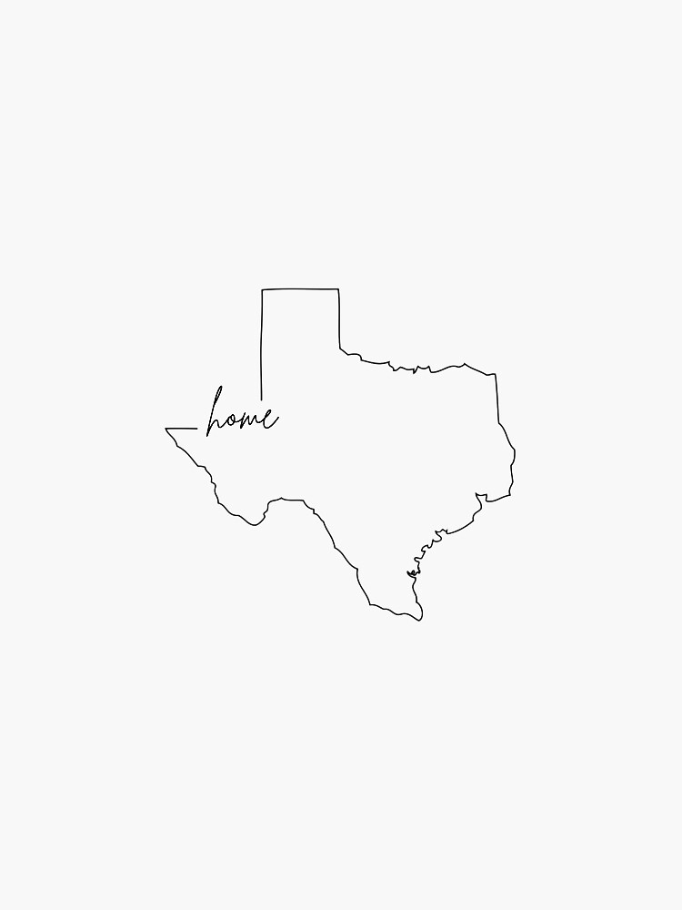 "Texas "Home" State Outline" Sticker for Sale by edenbargeron | Redbubble