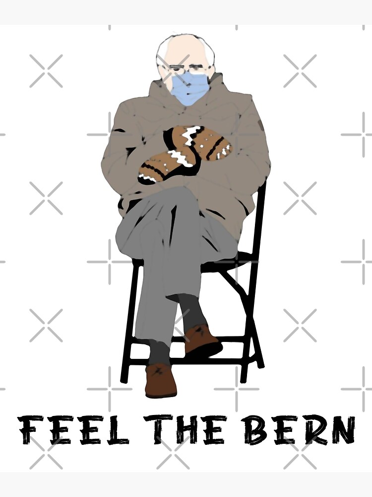 "Bernie Sanders Mittens Sitting Inauguration Funny Meme " Art Print for ...