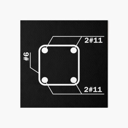 "Reinforcement section detail with tags white on black" Art Board Print ...