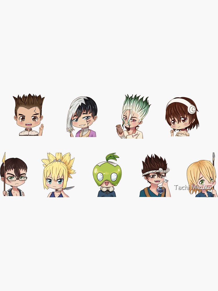 "Dr Stone Sticker Pack" Sticker for Sale by TachibanaMizuko | Redbubble