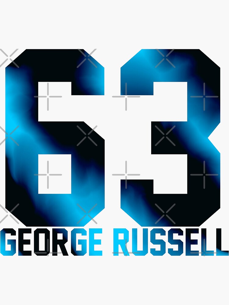 "63 george russell marbled" Sticker for Sale by Angel-f1 | Redbubble