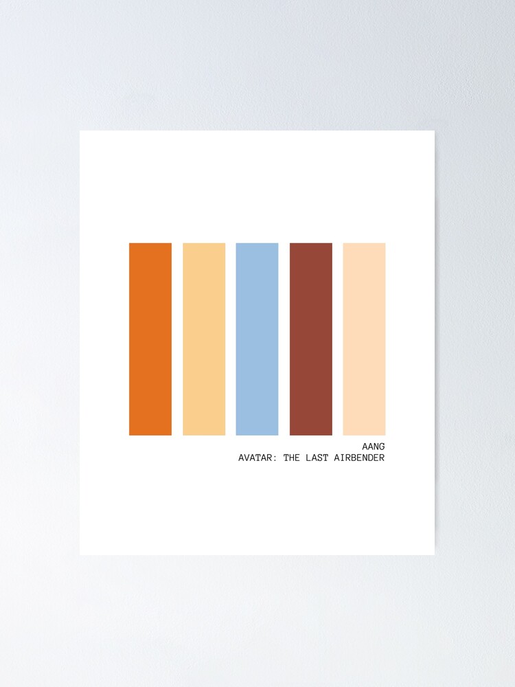 "Aang Avatar the Last Airbender Minimalist Color Palette" Poster for ...