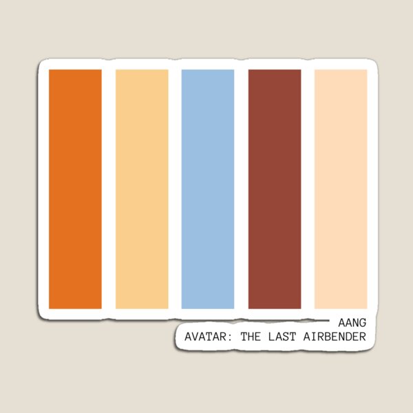 "Aang Avatar the Last Airbender Minimalist Color Palette" Magnet for ...