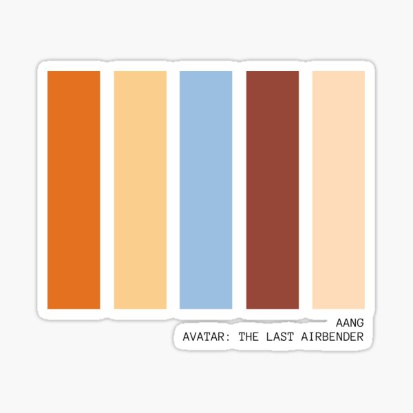 "Aang Avatar the Last Airbender Minimalist Color Palette" Sticker by ...