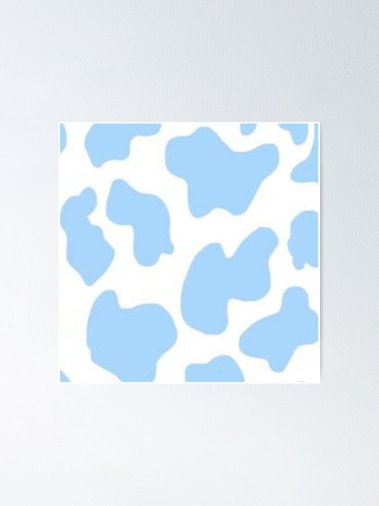 "Blue Cow Print, Blue Cow Design" Poster by AMS-ART | Redbubble