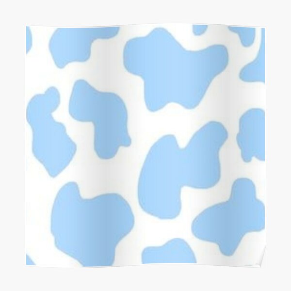 "Blue Cow Print, Blue Cow Design" Poster by AMS-ART | Redbubble