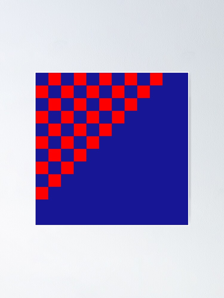 "Checkered Blue Red Triangle" Poster for Sale by oxoxoxo | Redbubble