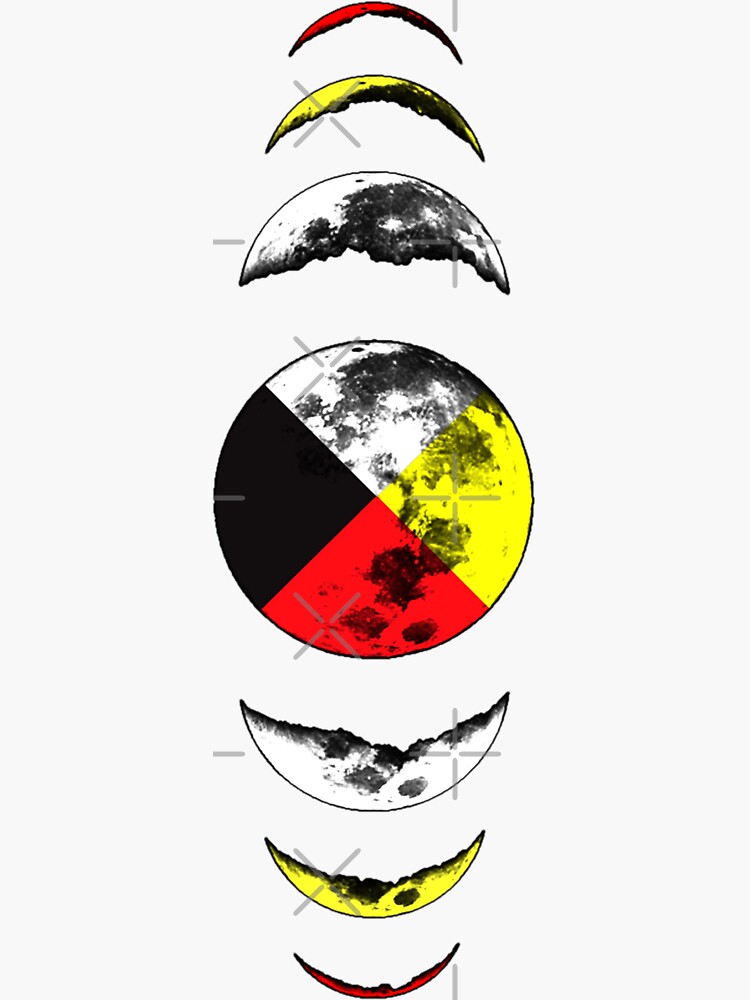 "Indigenous Moon Cycle" Sticker for Sale by Shuina | Redbubble