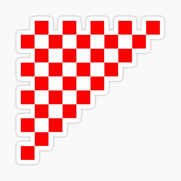 "Checkered Red on Red Triangle" Sticker by oxoxoxo | Redbubble
