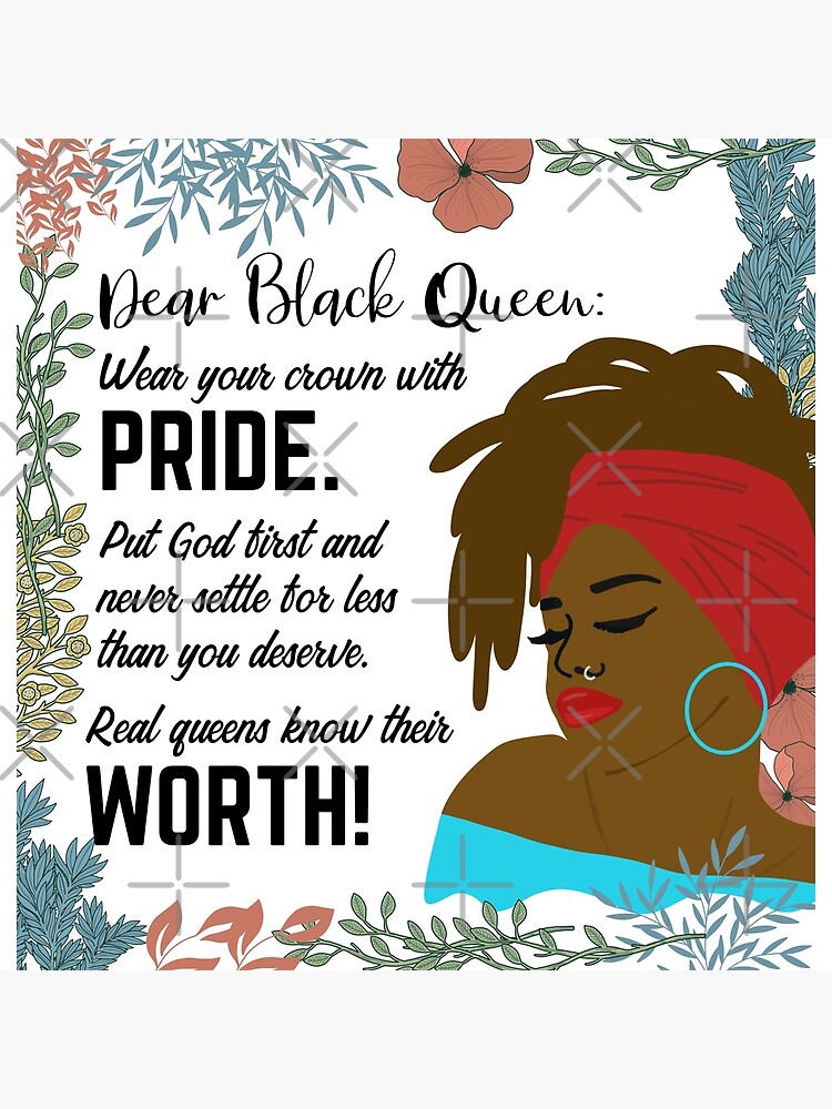 "Dear Black Queen Locs Quote" Art Board Print for Sale by ...