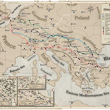 "Horror on the Orient Express - Route Map" Photographic Print for Sale ...