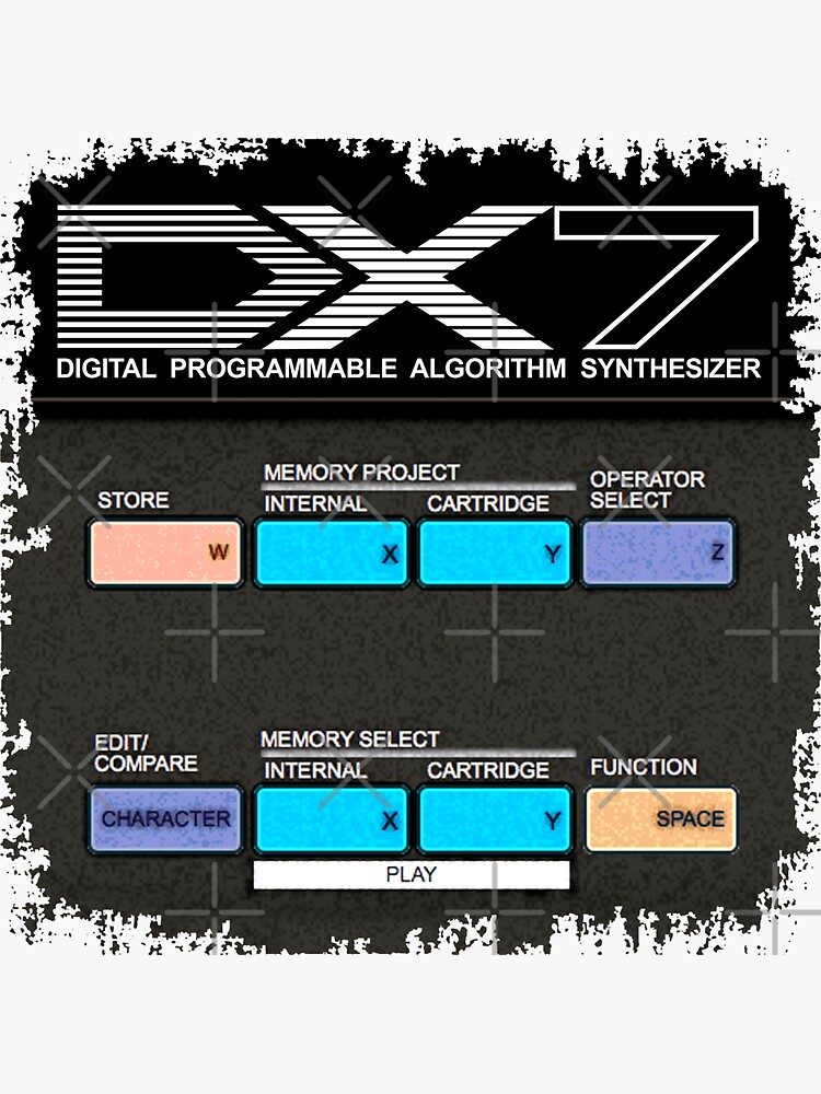 Pegatina «Sintetizador DX7 FM 80's - 80s synth - Sintetizador FM ...