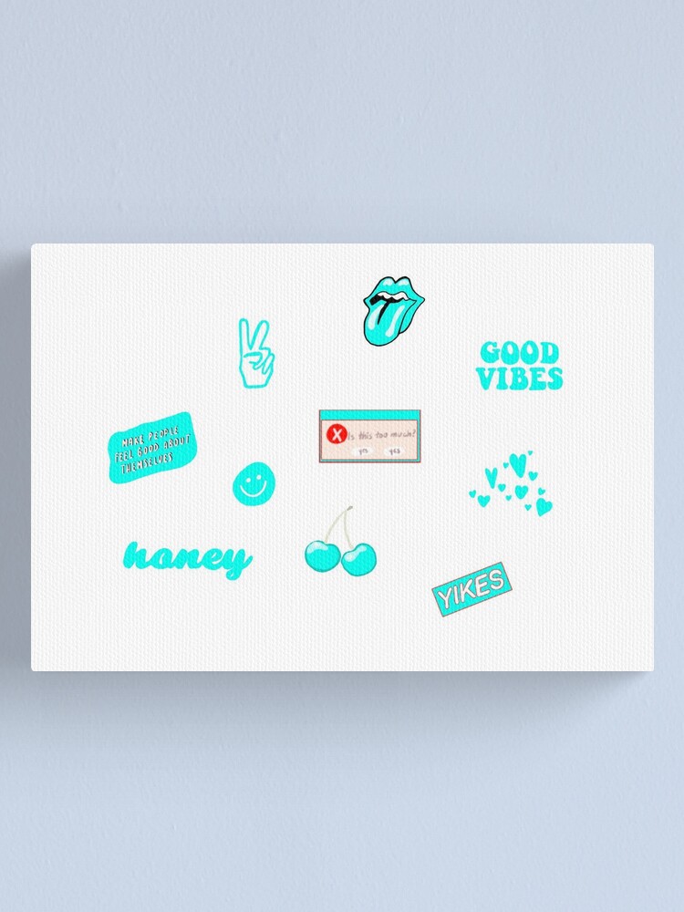 "Light Blue Aesthetic Sticker Pack" Canvas Print by ethelabel | Redbubble