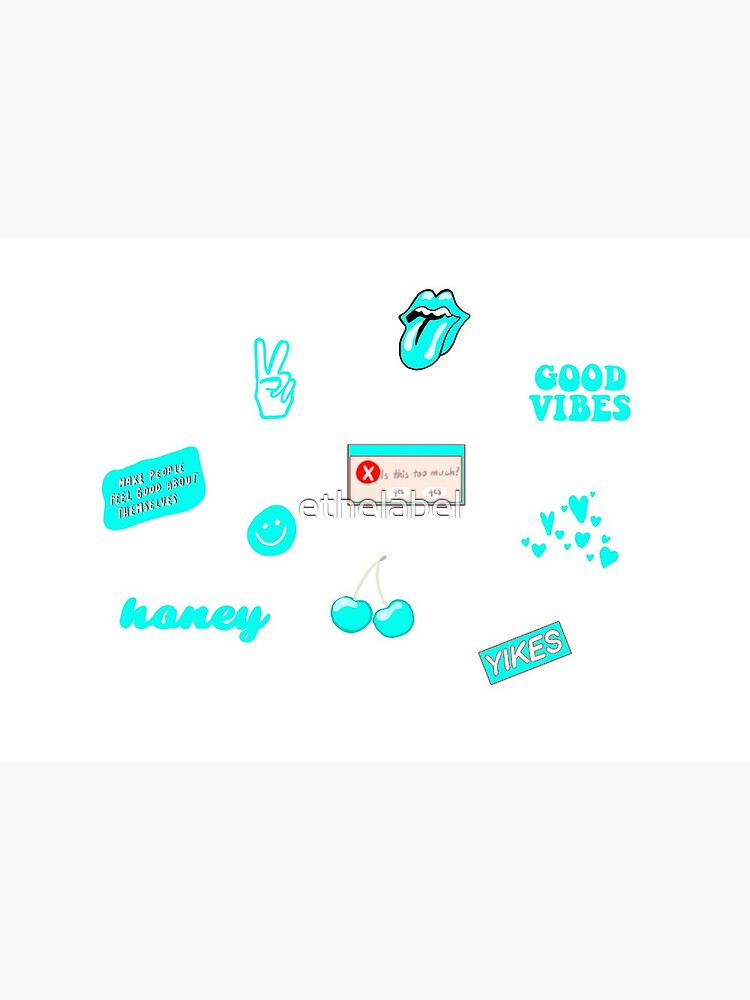 "Light Blue Aesthetic Sticker Pack" Canvas Print by ethelabel | Redbubble