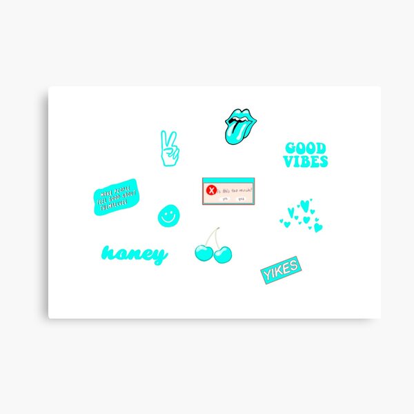 "Light Blue Aesthetic Sticker Pack" Canvas Print by ethelabel | Redbubble