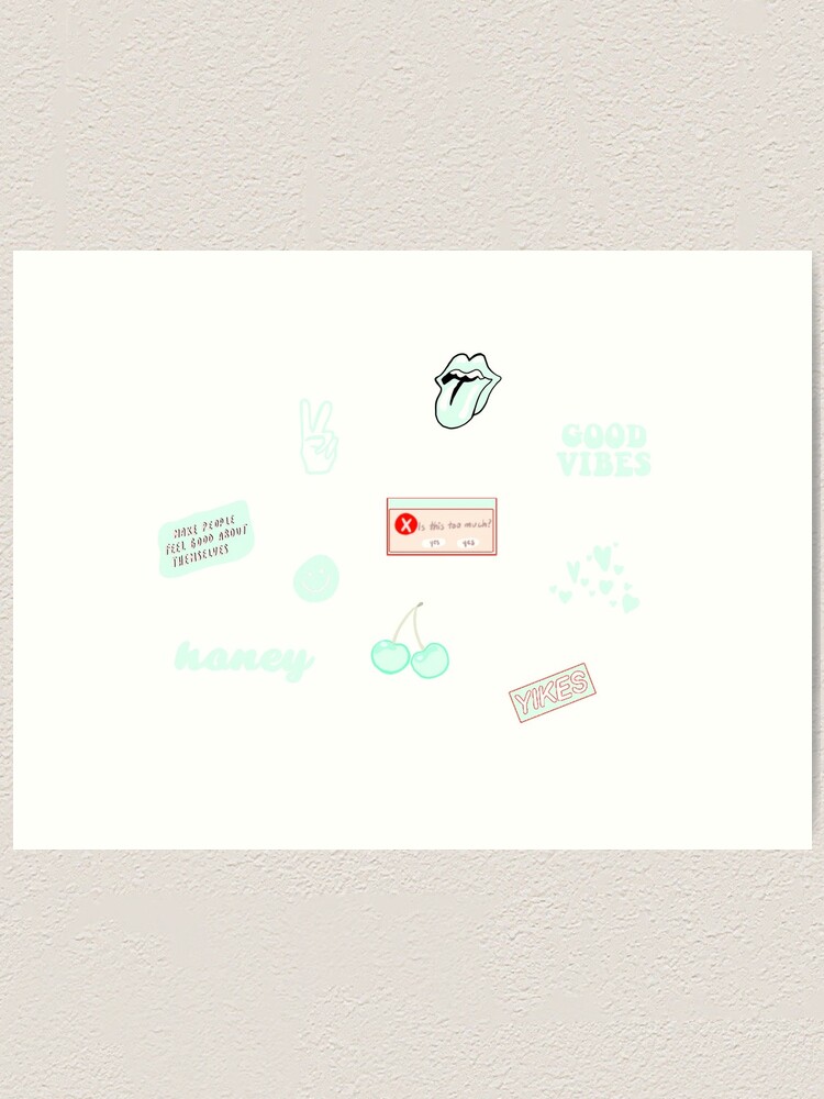 "Pastel Green Aesthetic Sticker Pack" Art Print by ethelabel | Redbubble